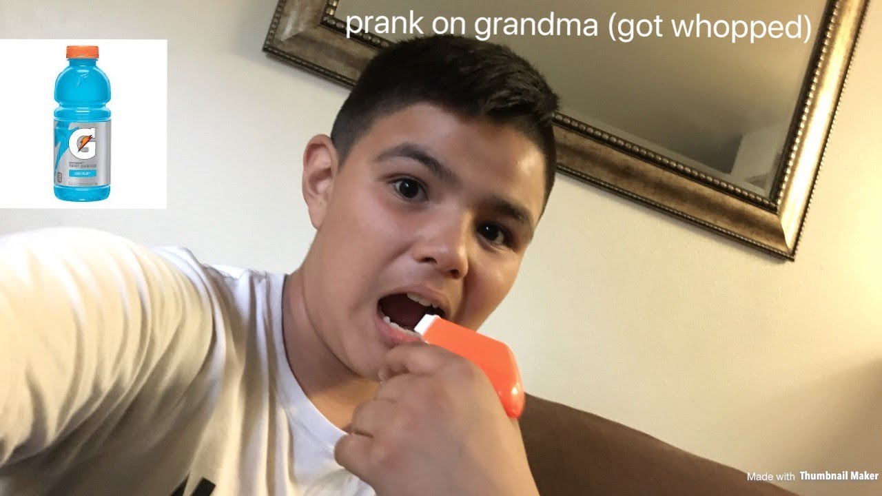 Gatorade in windex bottle prank on grandma!!(got whopped) - YouTube
