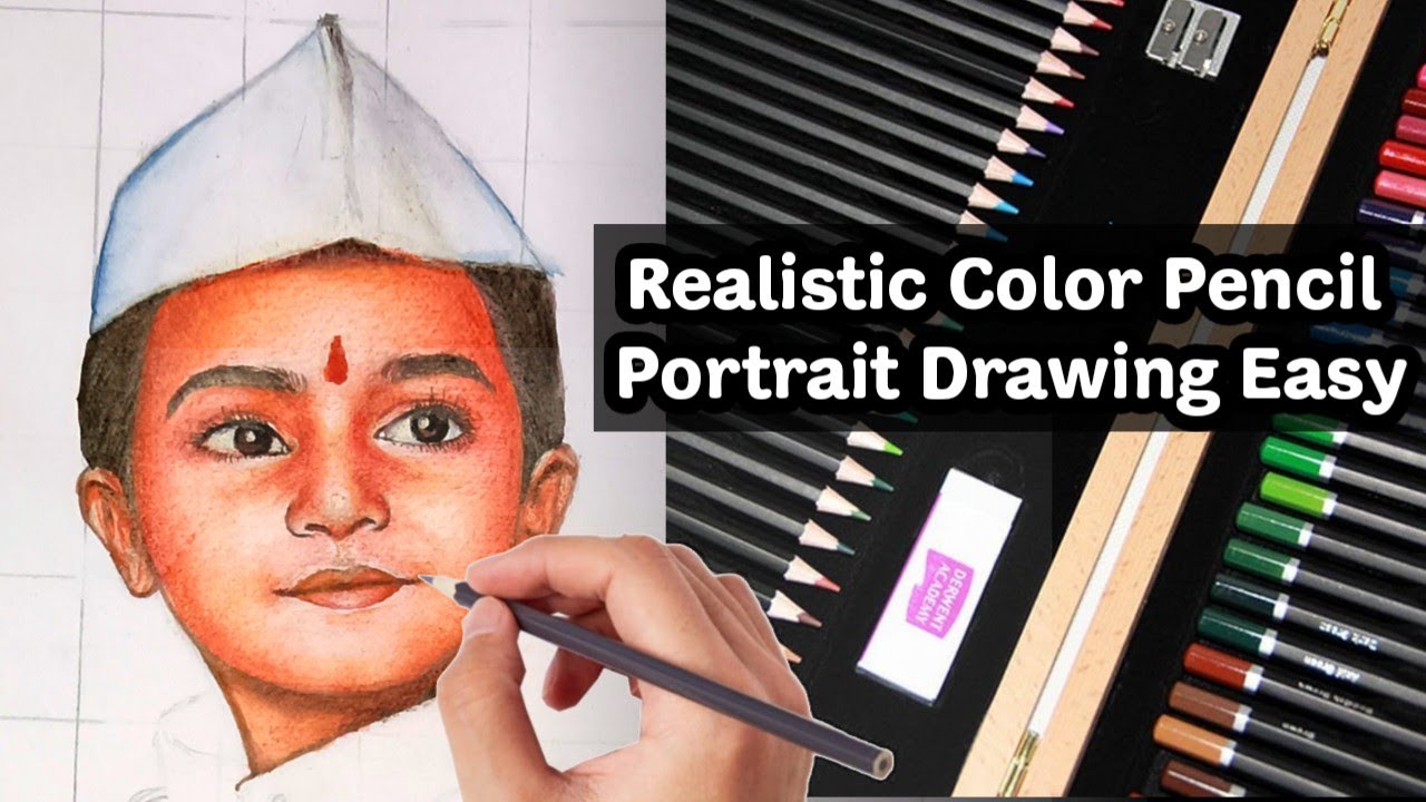 Realistic color pencil portrait Drawing |Derwent academy color pencil# ...