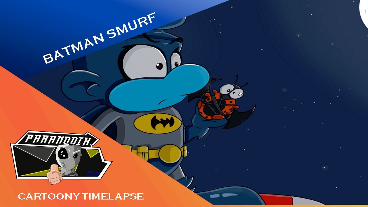 Amazing Batman Smurf !!! Cartoony Time Lapse /Digital/Request!! 🎨 - YouTube