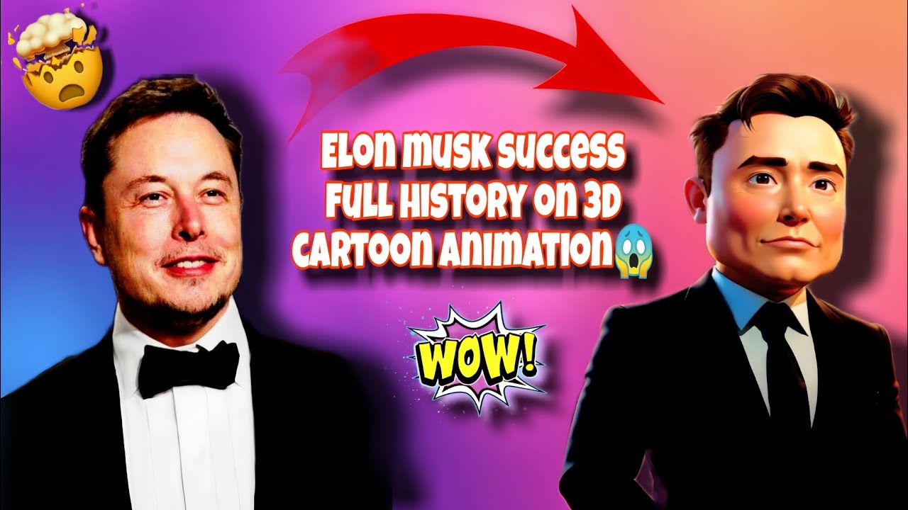 Elon musk success full history on 3D cartoon animation 😱 #ai # ...