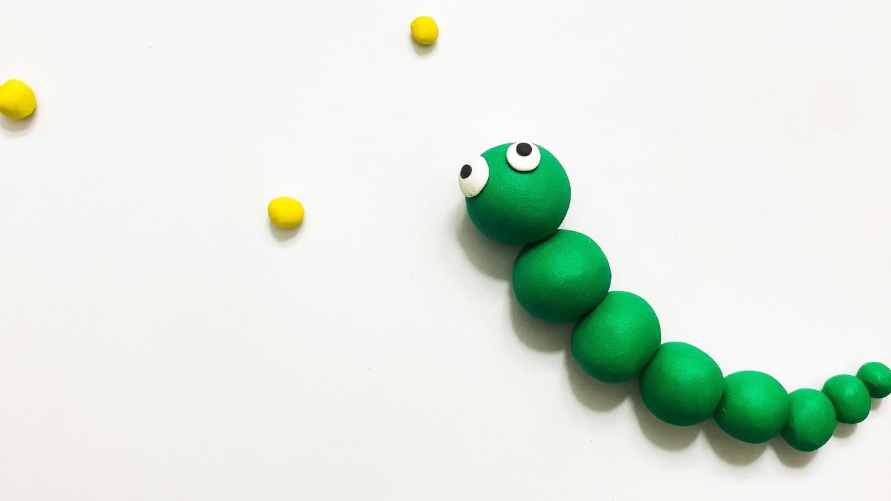 How to make earthworm with clay | dough clay | clay worm making ...