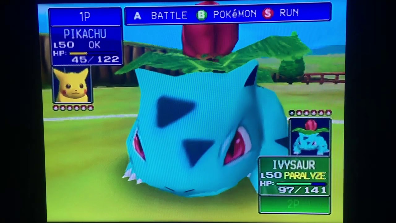 1 of 2 Pokémon battle on the Nintendo 64 - YouTube