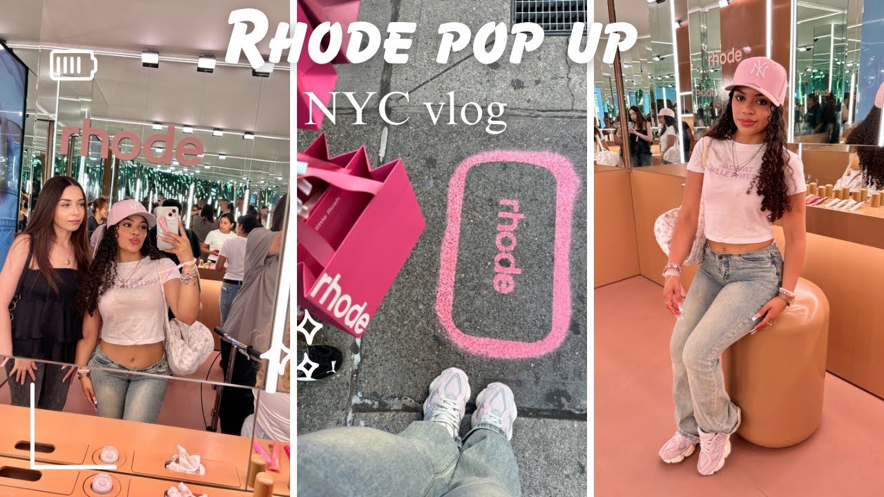 GRWM + VLOG rhode pop up event NYC 🎀🍎 - YouTube