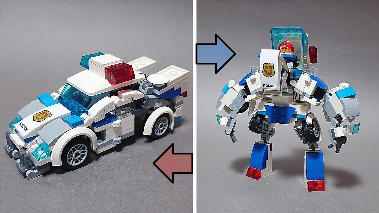 LEGO Transformed into a police car robot / 레고 경찰차, 로봇으로 변신! - YouTube