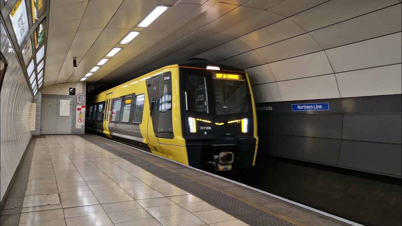Merseyrail Class 777018 Is Seen Arriving At Moorfields Railway Station ...