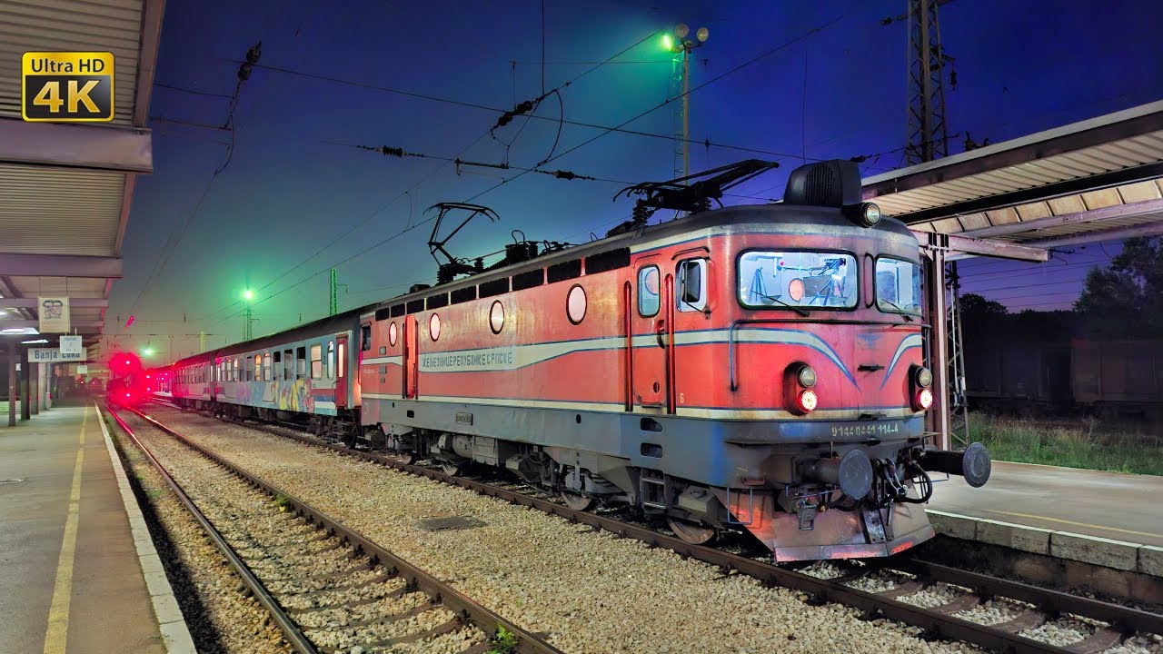 4K CABVIEW Banja Luka - Doboj (Early morning sunrise train ride - Old ŽRS 441 class ASEA ...