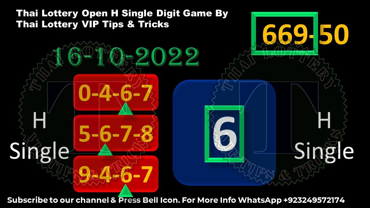 Thai Lottery Open H Single Digit Game By Thai Lottery VIP Tips & Tricks ...