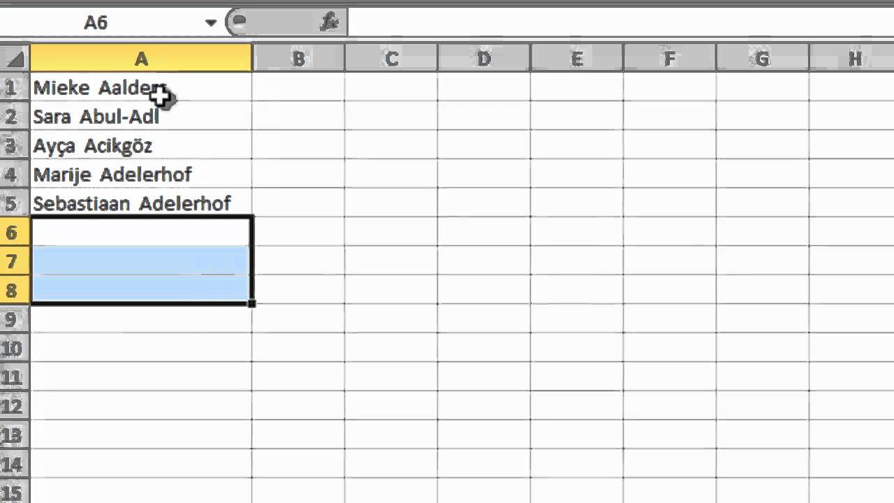 Excel Les 8 - YouTube