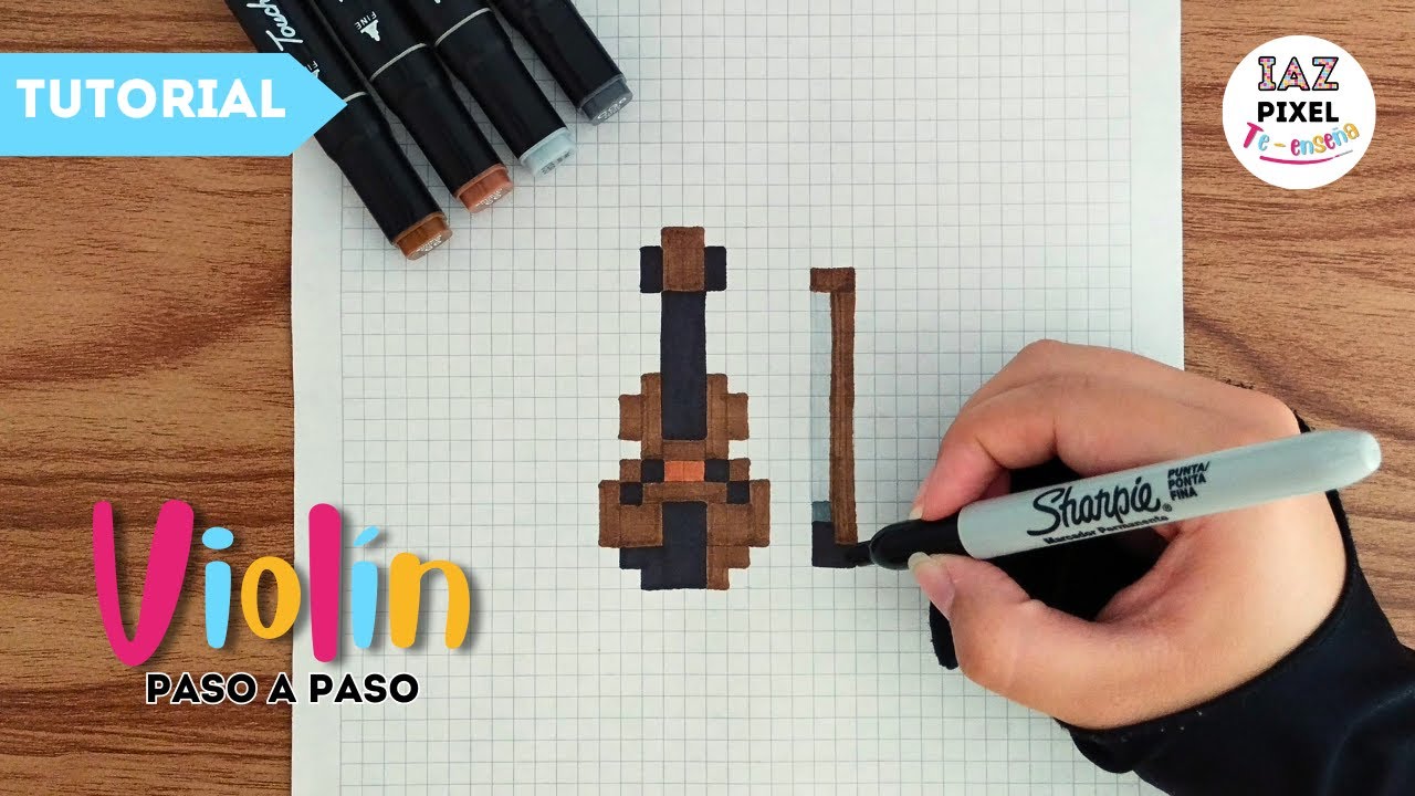 Como pintar un VIOLIN en PIXEL ART – Tutorial paso a paso #violin - YouTube