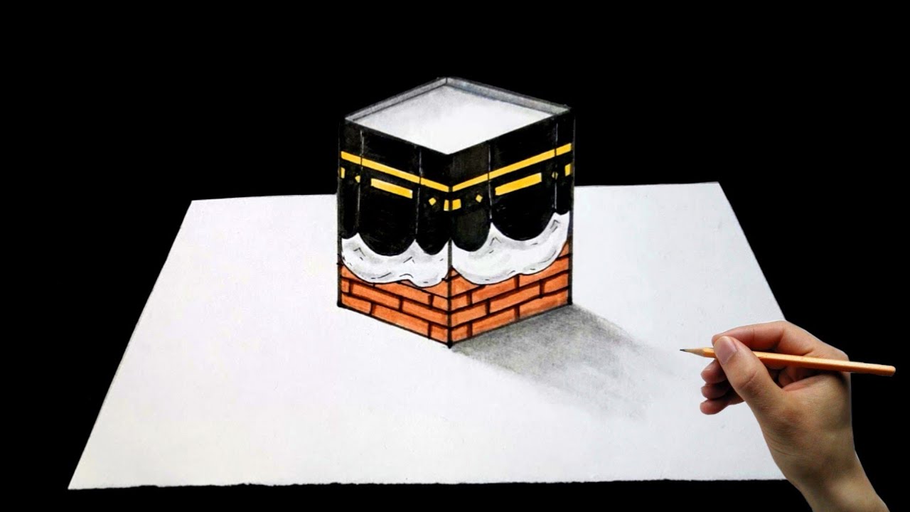 3D Kaaba Drawing Tutorial || Khana-E-Kaaba Drawing. - YouTube