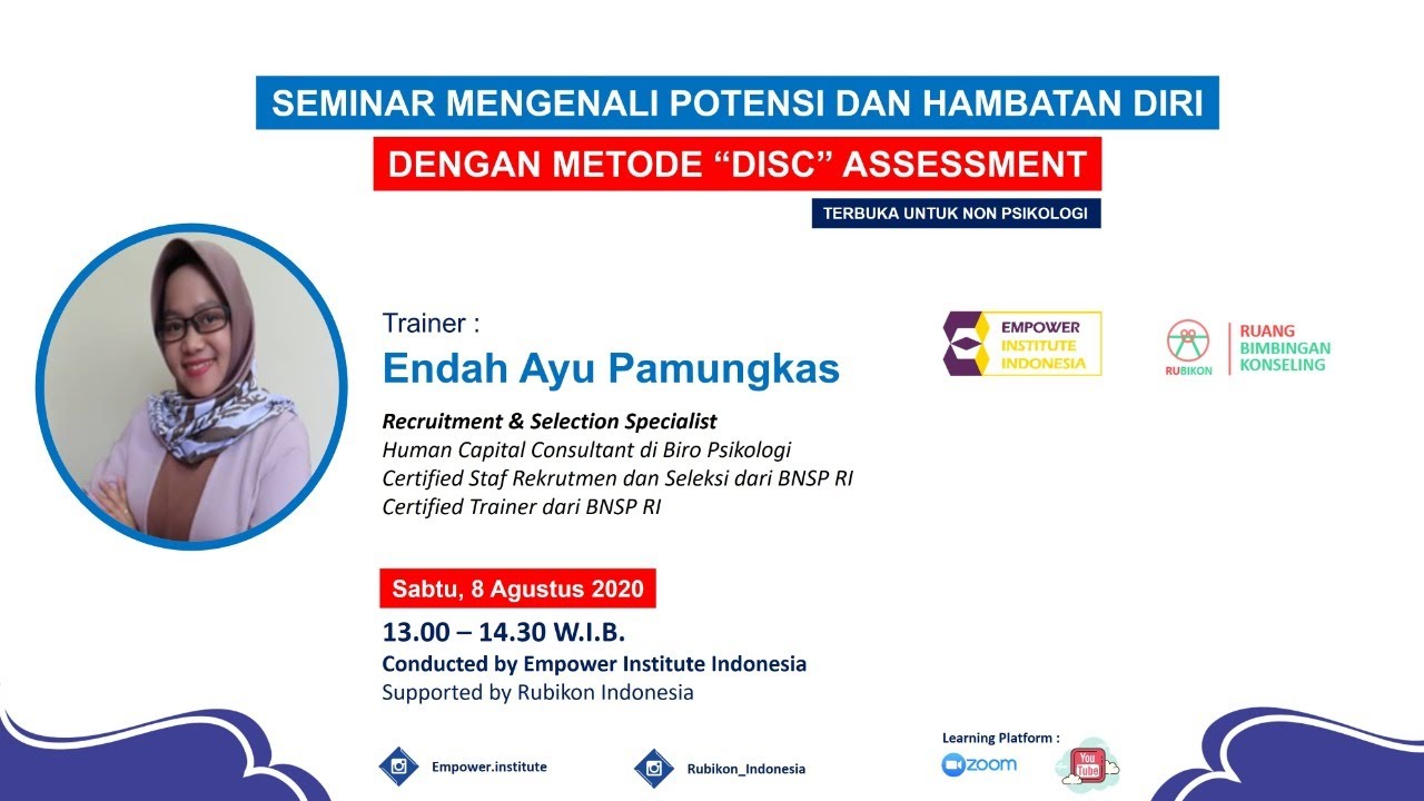 Seminar DISC ASSESSMENT UNTUK MENGETAHUI POTENSI DAN HAMBATAN DIRI ...