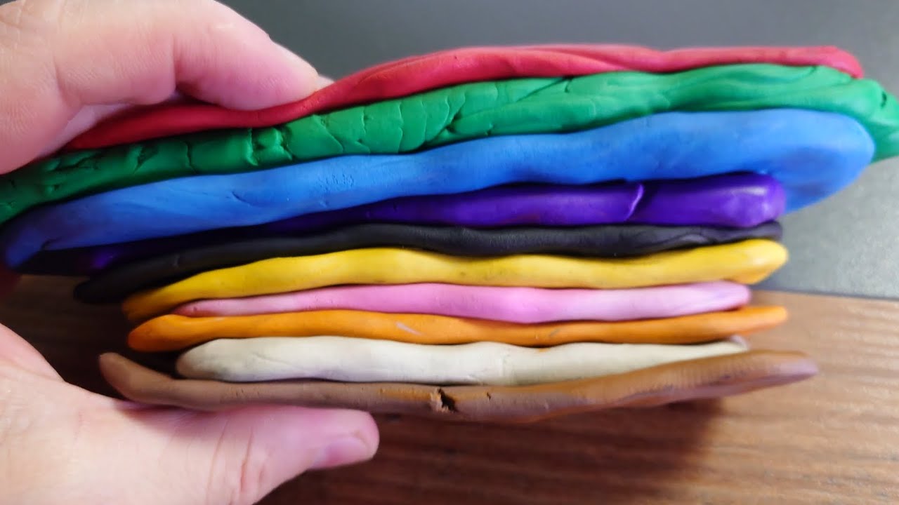 How to Make a Layered Plasticine Rainbow: All Colors Combined - YouTube