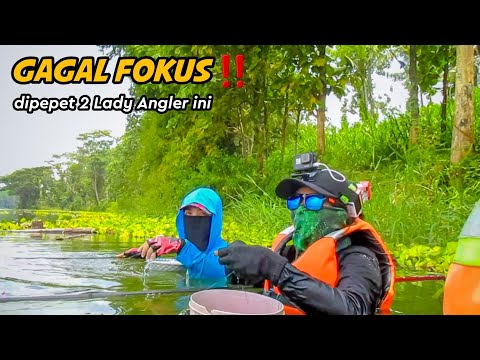 ASLI HEBOH !! Mancing ikan nila dipepet 2 lady angler mancing karangkates bikin gagal fokus