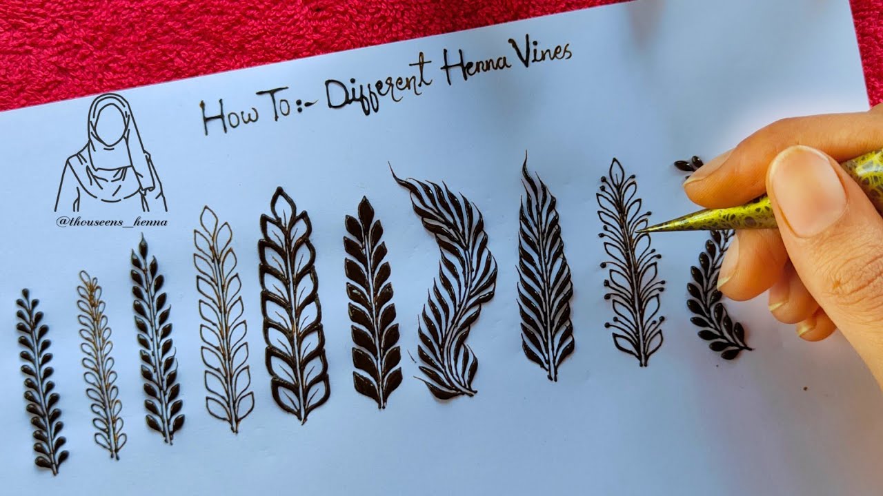 How to Create Beautiful Henna Vines/ detailed Tutorial | Beautiful mehndi vines, leaves - YouTube