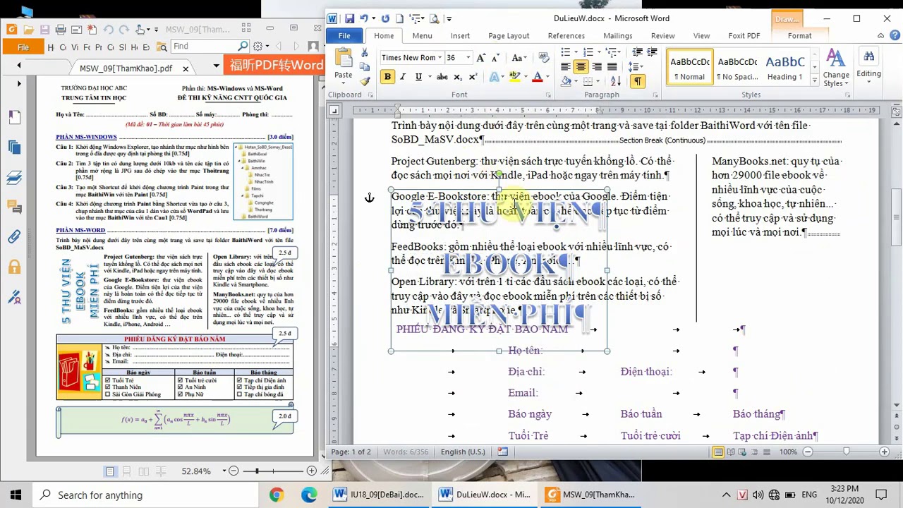 Hướng dẫn module 3 , word bài 9 - YouTube