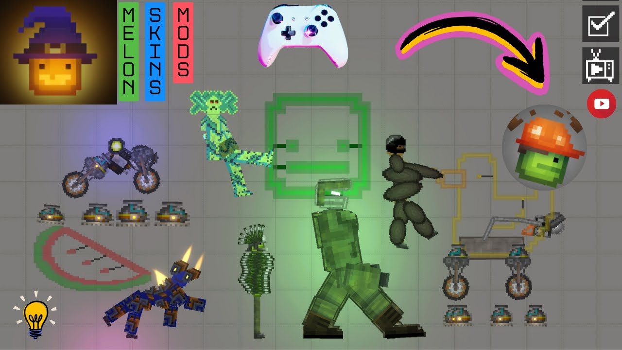 Melon Playground new mods skins - YouTube