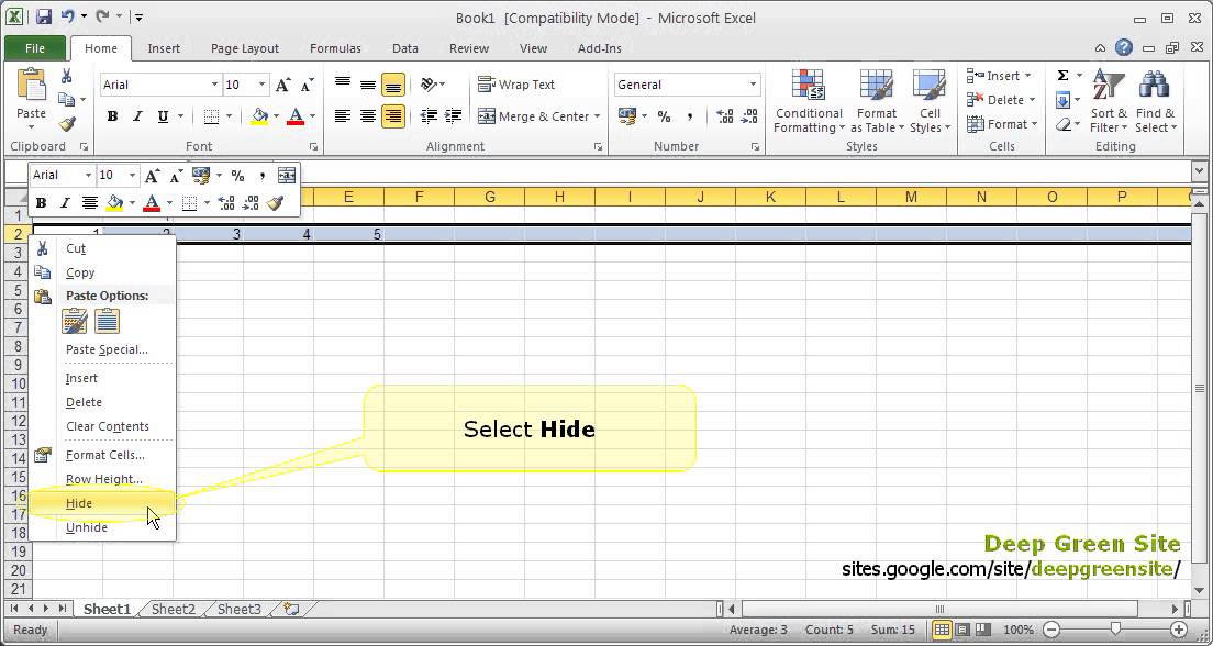 MS Excel 2010 How To Hide Selected Rows columns YouTube MS Excel 2010 How To Hide Selected Rows columns YouTube
