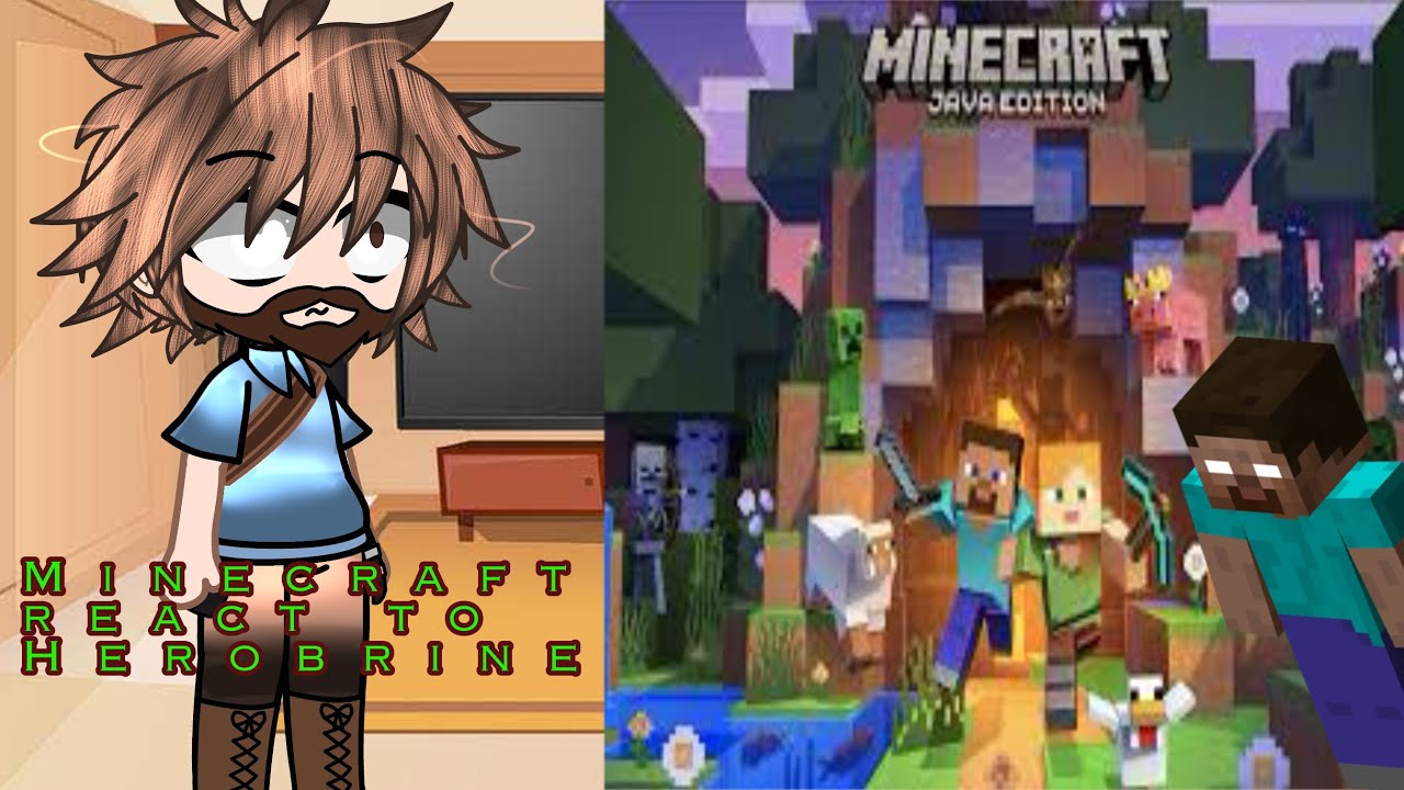 Minecraft react to Herobrine || #gacha #movie || - YouTube