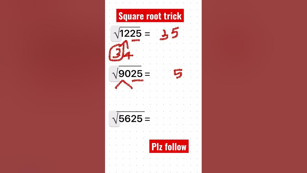 Square Root Trick youtubeshorts YouTube square-root-trick-youtubeshorts-youtube