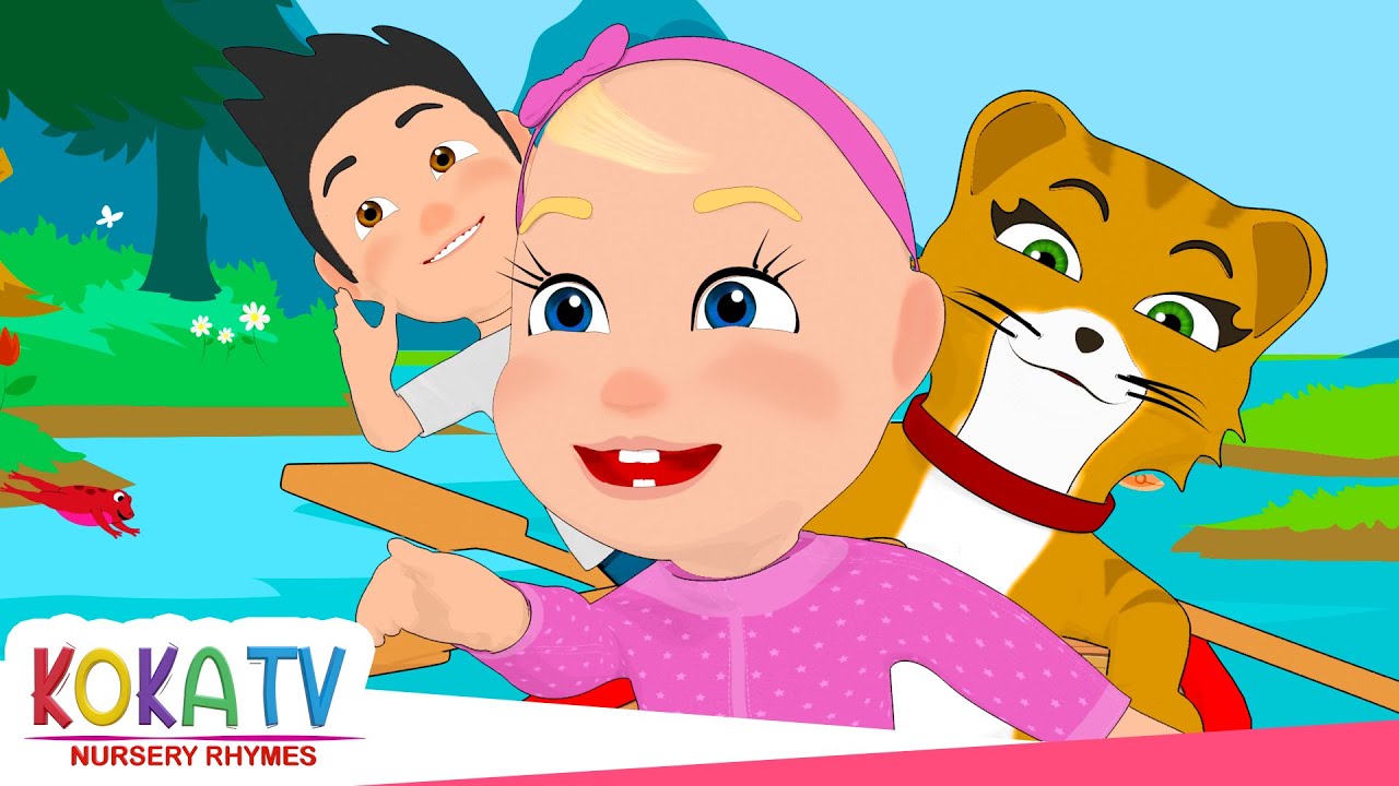 Row Row Row Your Boat Gently Down the Stream 🍂 2D Koka TV Nursery ...