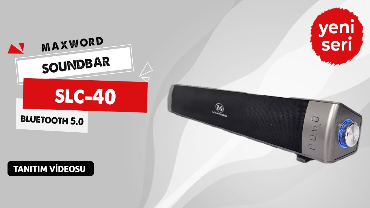 Maxword SLC-40USB-BT Şarjlı Soundbar 40 Watt Bluetooth USB Şarjlı (46x7x6 cm) - YouTube