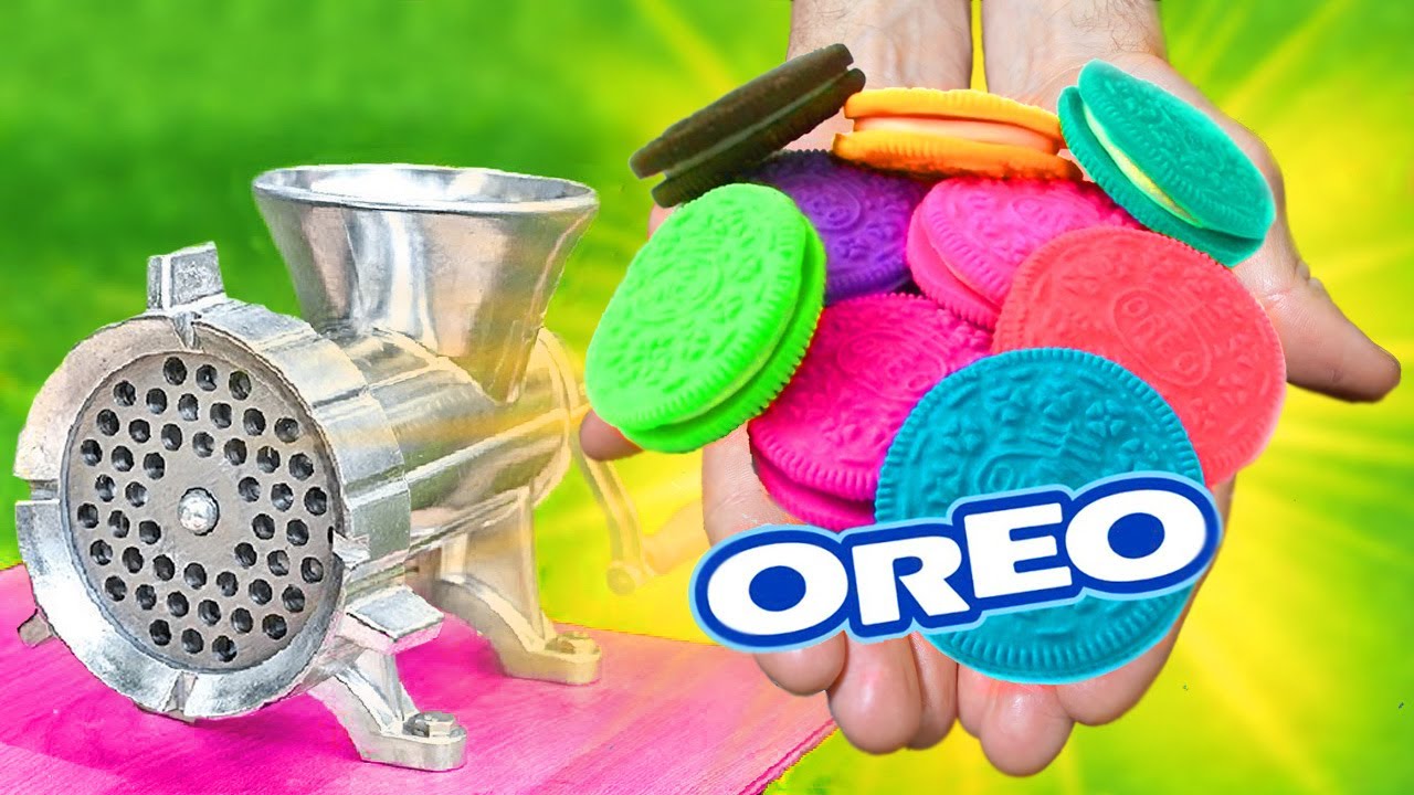 EXPERIMENT COLORFUL OREO vs MEAT GRINDER - YouTube