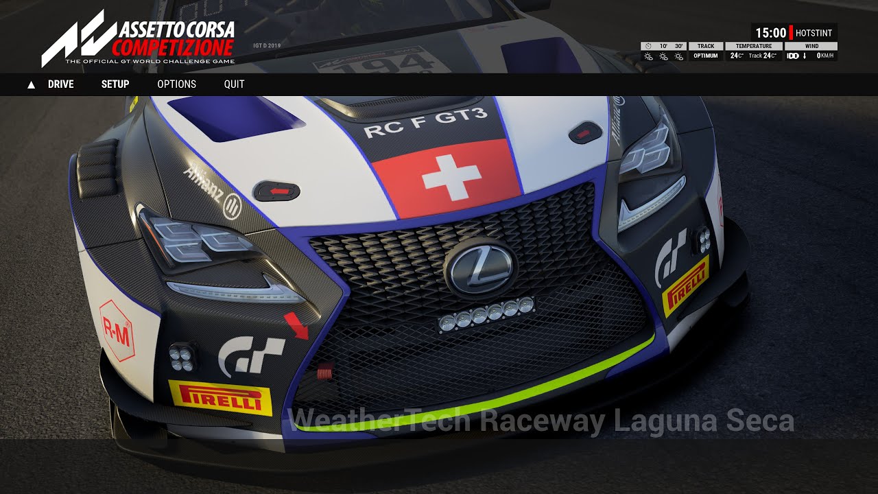 Assetto Corsa Competizione: RACE SETUP LEXUS RCF GT3@ Laguna Seca/ W ...
