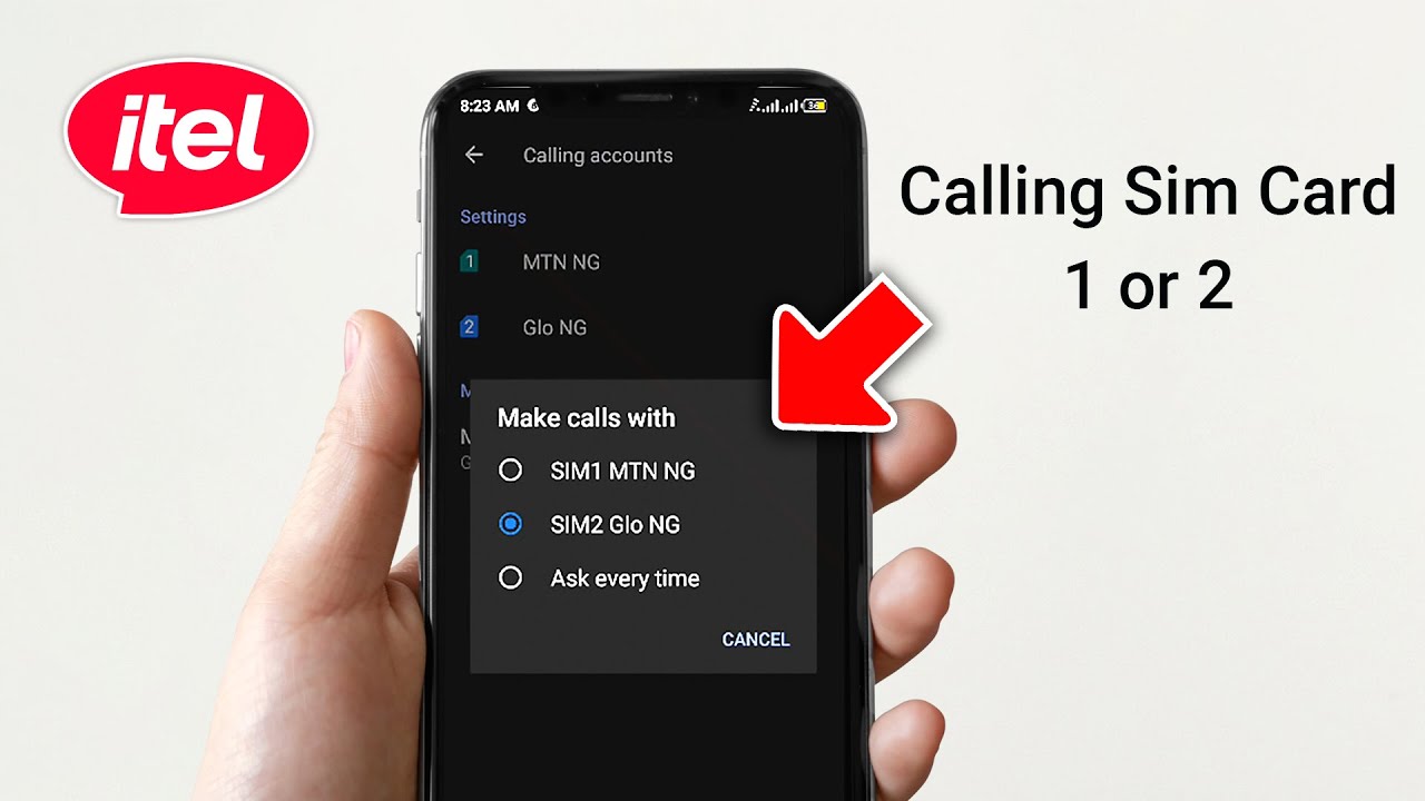 How to Setup Calling Sim Card 1 or 2 on itel - YouTube