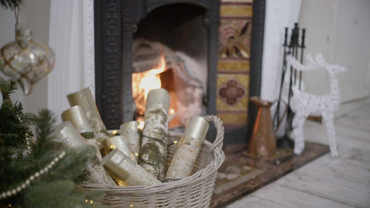 How to decorate logs for Christmas - YouTube