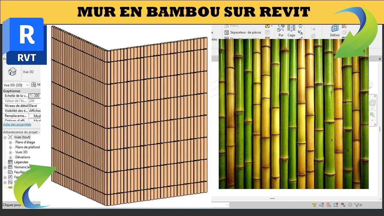 Mur en bambou sur revit - YouTube