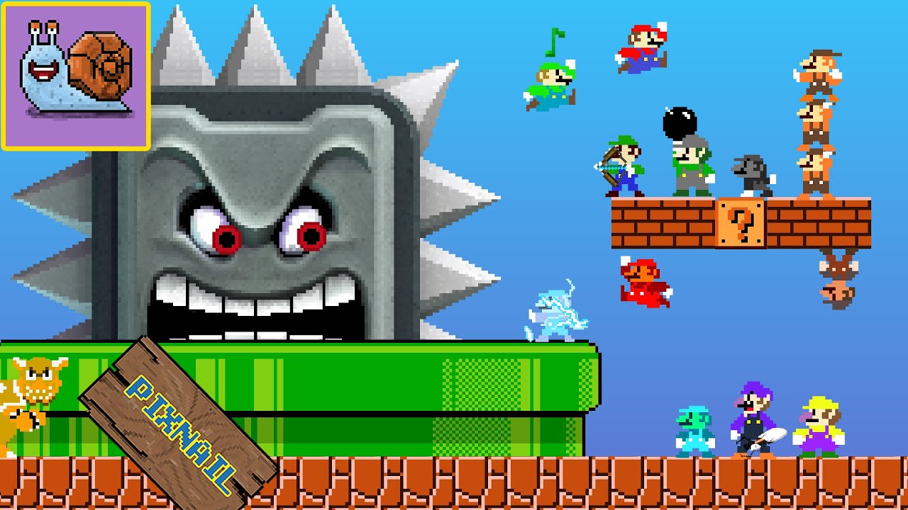 Super Mario's Mega Thwomp Escape - Mario Note and his allies ...