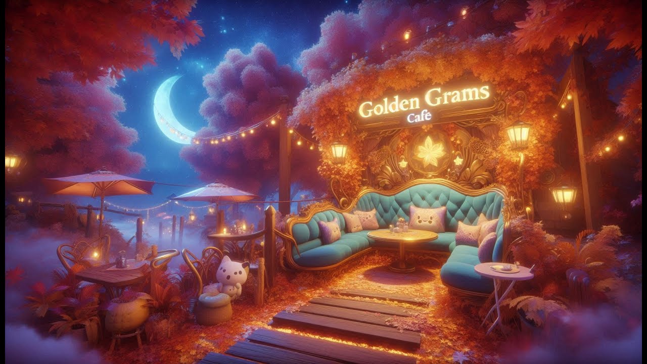 🍂 Autumn Nights at the Golden Grams Cafe | Lofi Background Music to ...