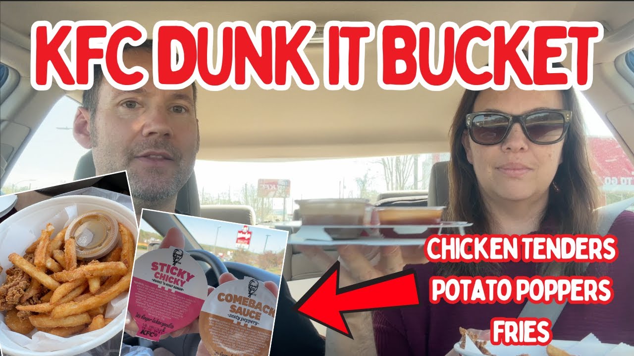 KFC $7 Dunk It Bucket Review - New Mashed Potato Poppers! - YouTube