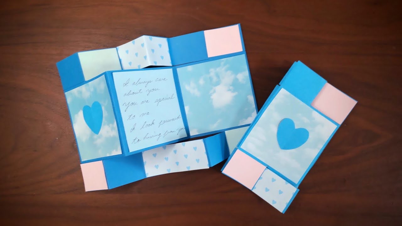 DIY greeting card tutorial/easy handmade - YouTube