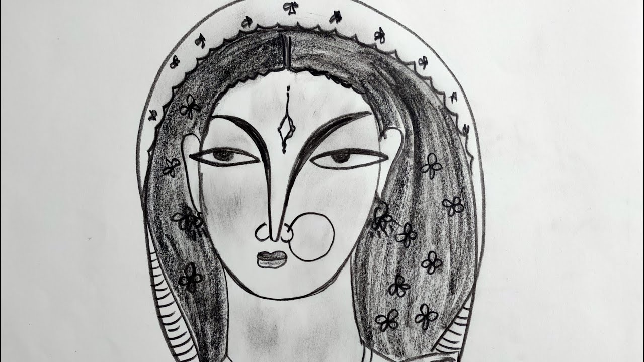 How to draw Indian artist "Jamini Roy" painting for beginners ll easy ...