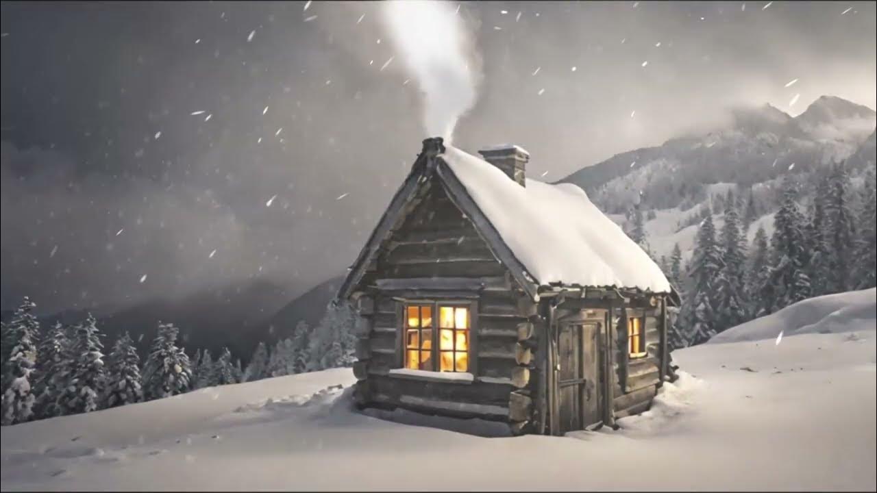 Howling Winds in a Wooden Cabin. Blizzard Sounds for Sleep. Relaxing Snowstorm in the Mountains ...
