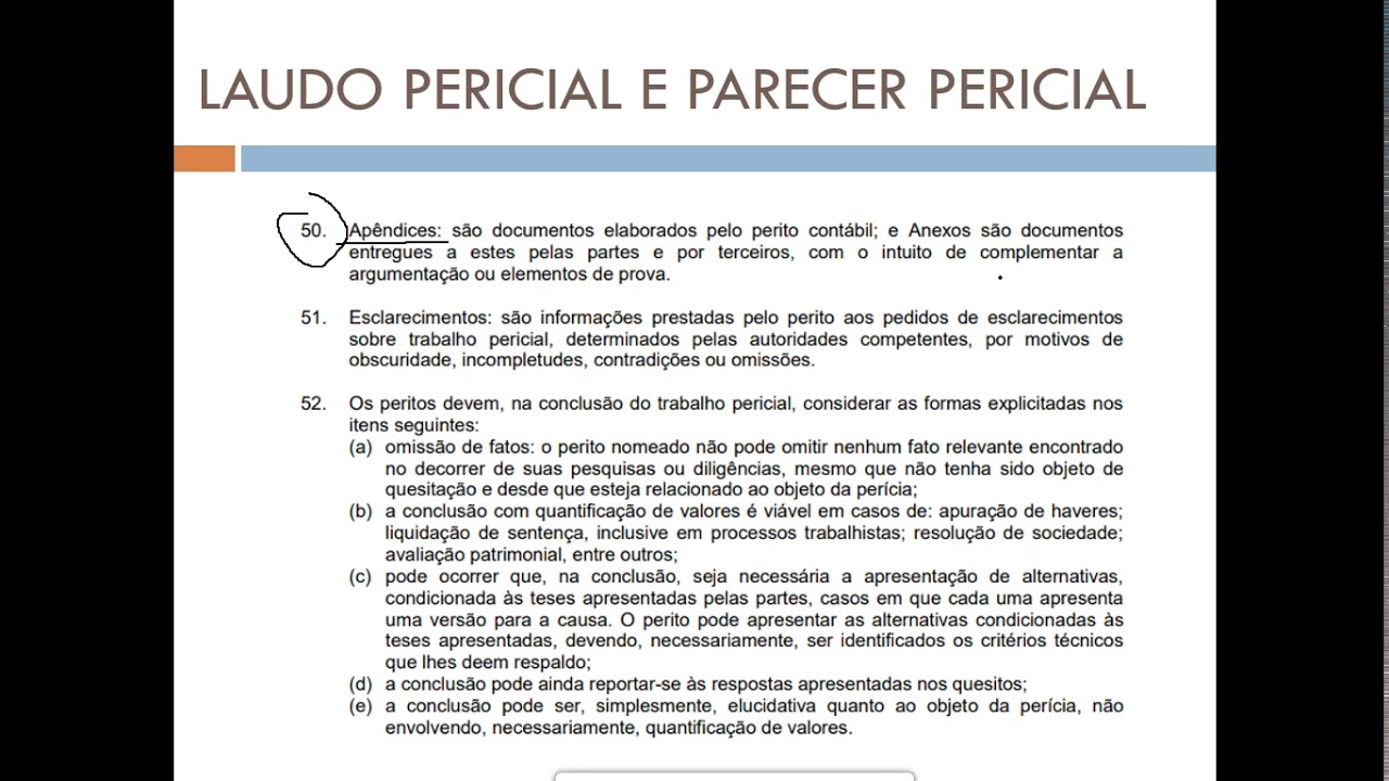 LAUDO PERICIAL E PARECER PERICIAL - NBC TP 01 - YouTube