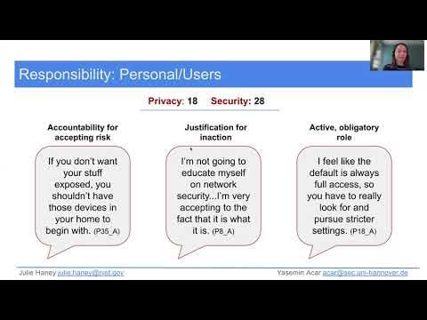 USENIX Security '21 - "It's the Company, the Government, You and I": User Perceptions of ...