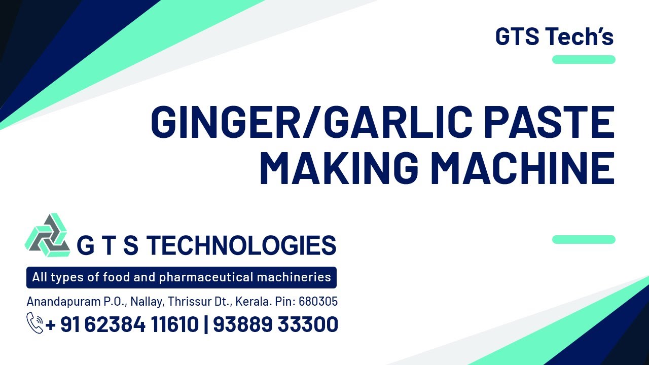 GINGER GARLIC PASTE MAKING MACHINE - YouTube