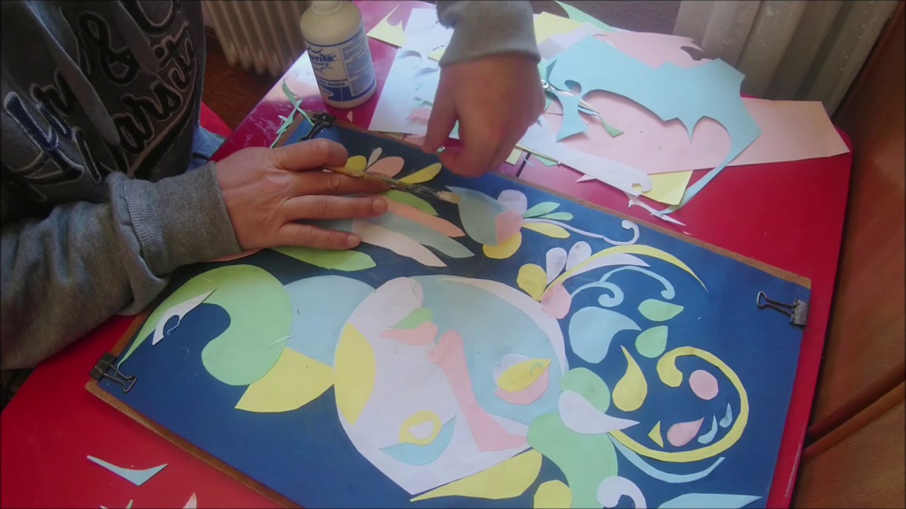 COMO HACER COLLAGE ARTÍSTICO CUADRO DE PAPEL DE COLORES #abstracto # ...