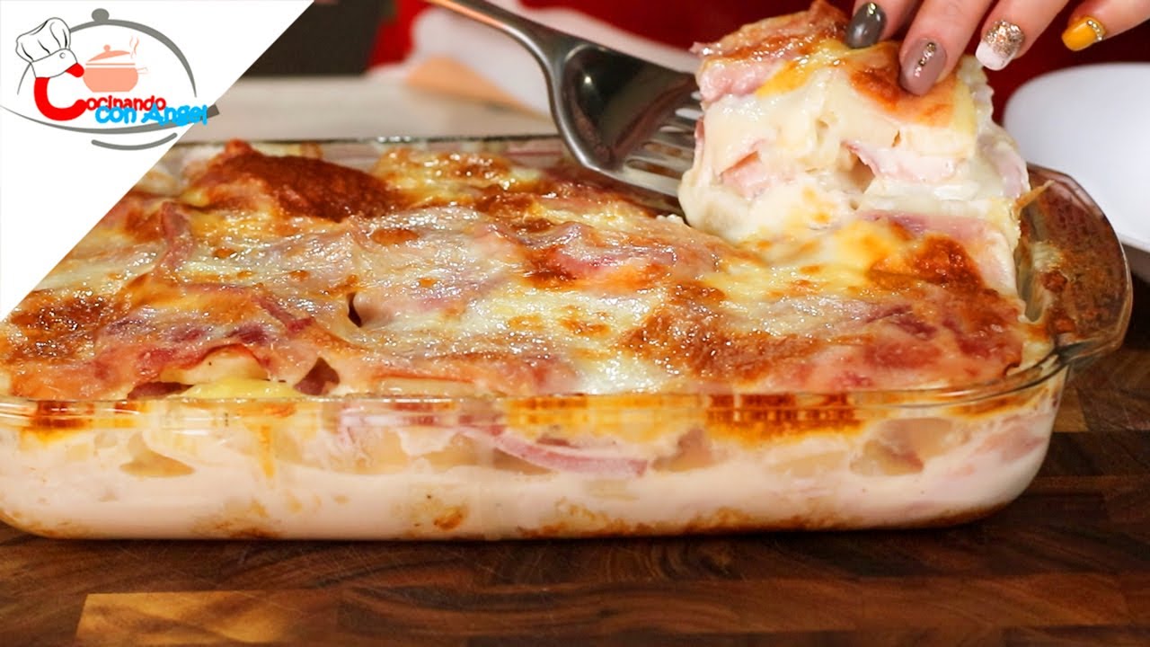 Papas Horneadas Con Jamón y Queso RIQUISIMAS - YouTube