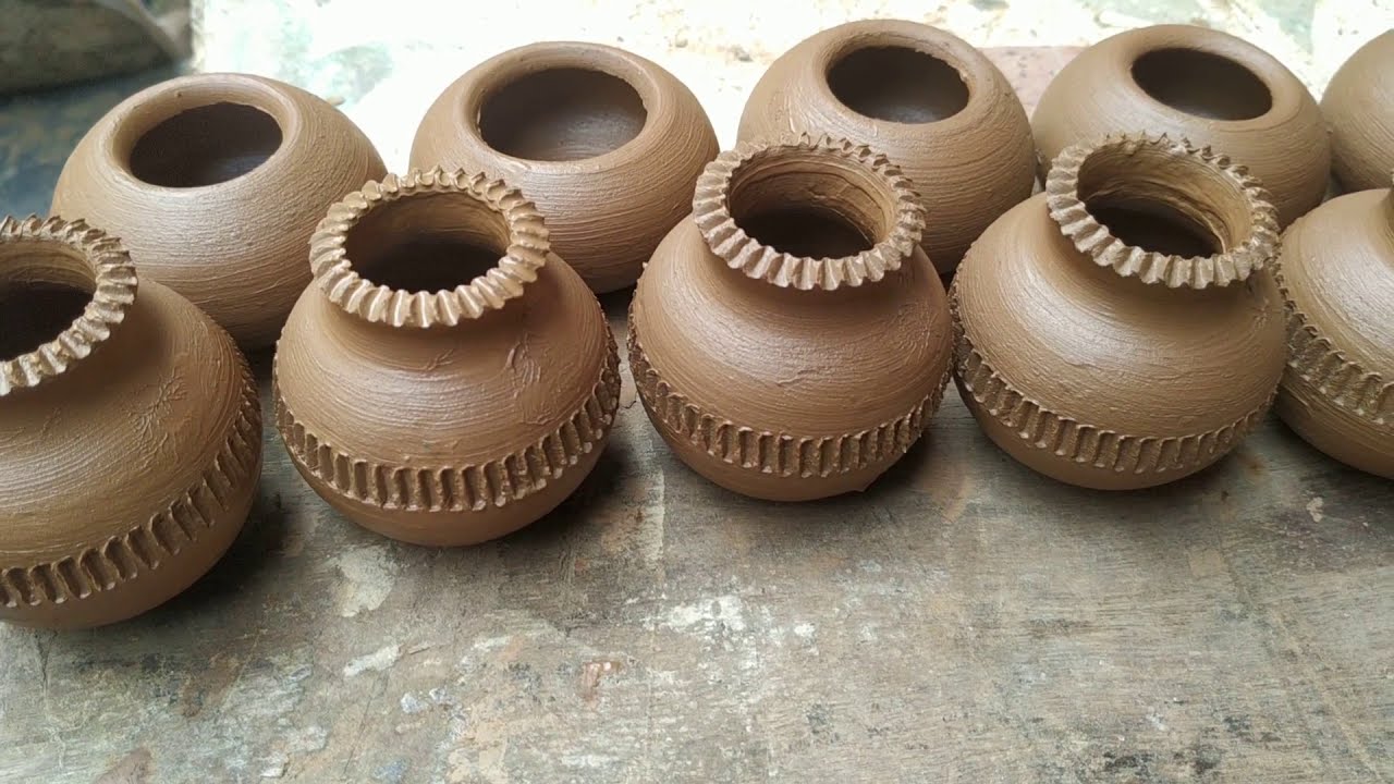 Mini Clay Pots Making using Terracotta clay - YouTube