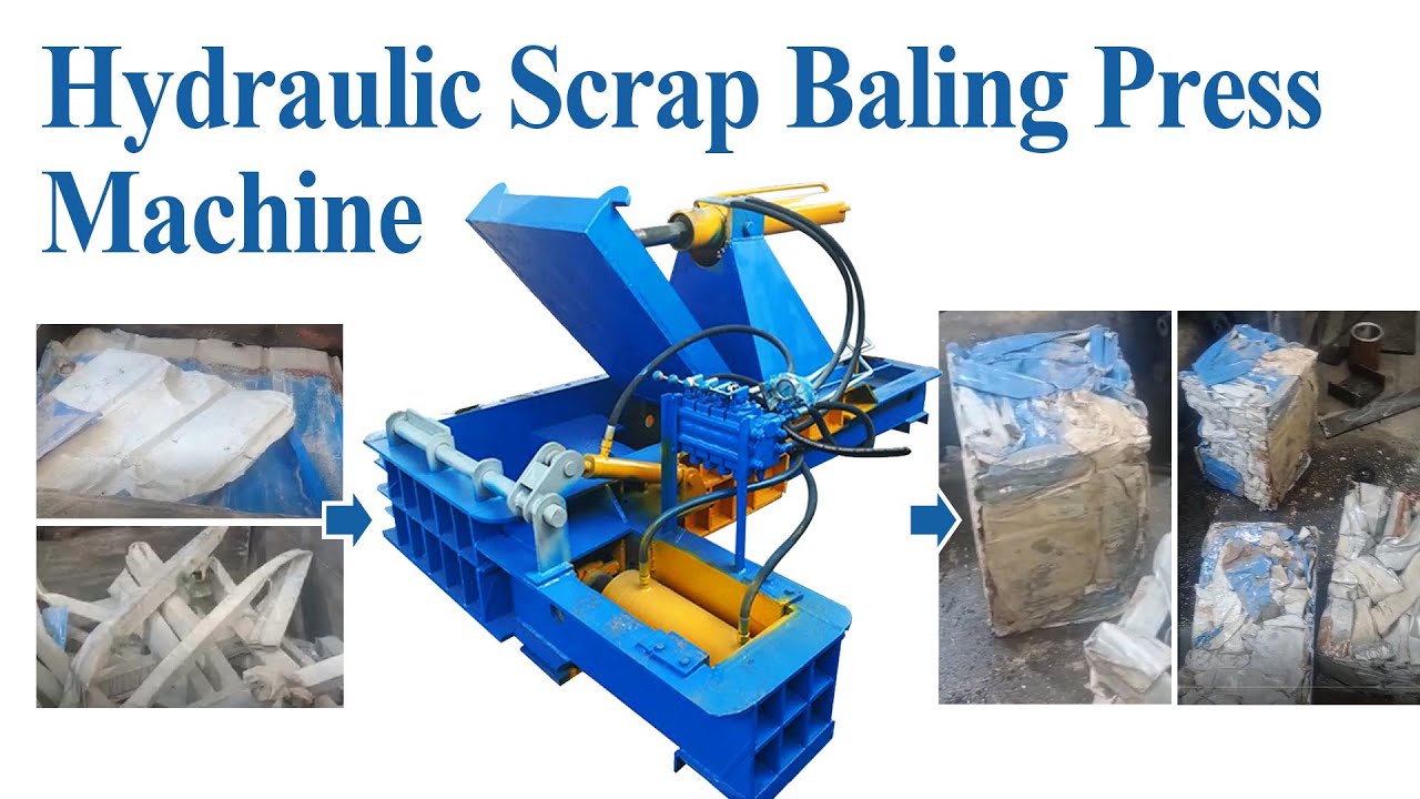 Efficient Metal Baler Show: Perfect Baling of Scrap Metal! Hydraulic ...