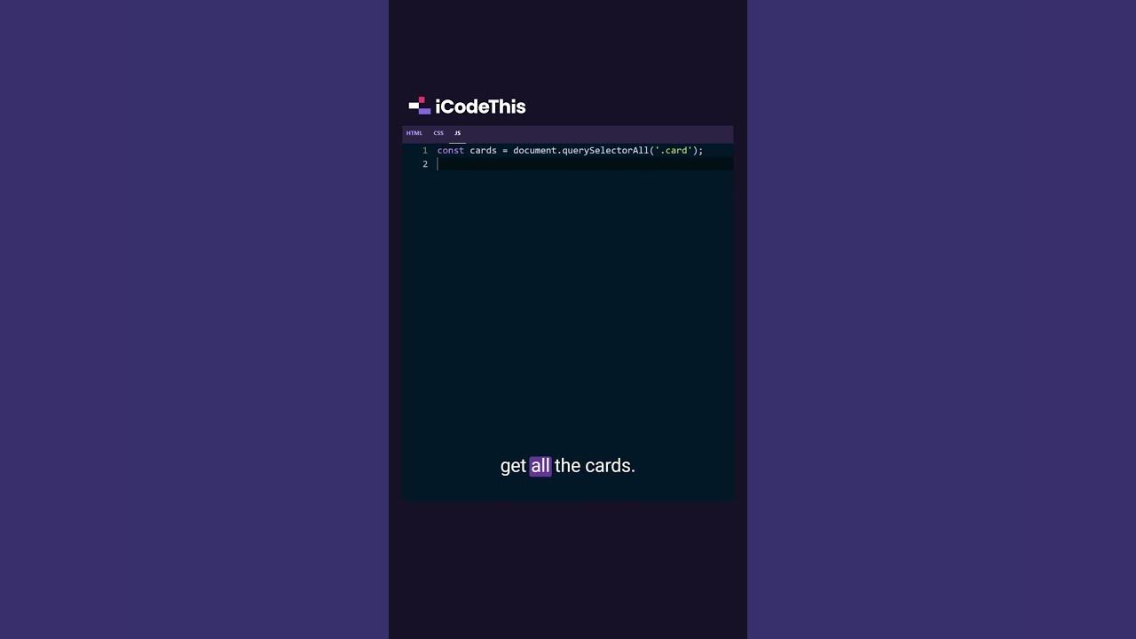 Mouse Hover Effect On Card With Javascript And Css Icodethis Youtube