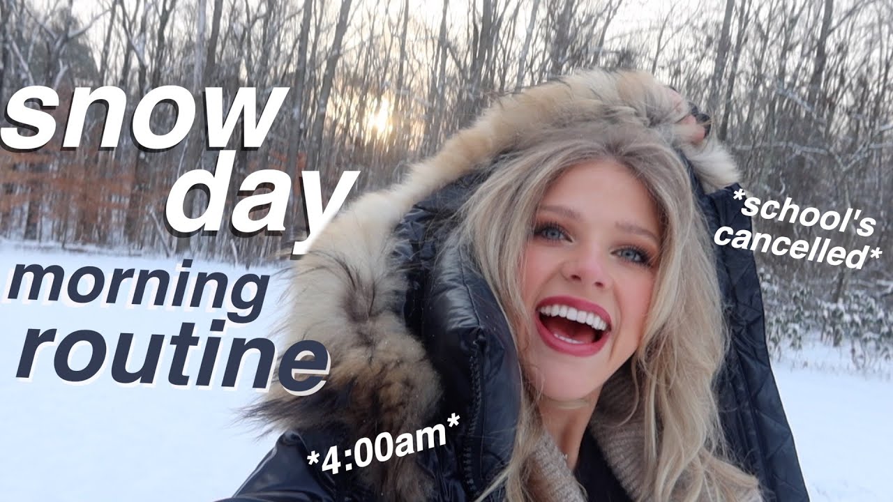 4:00 am school morning routine on a SNOW DAY! *senior* - YouTube