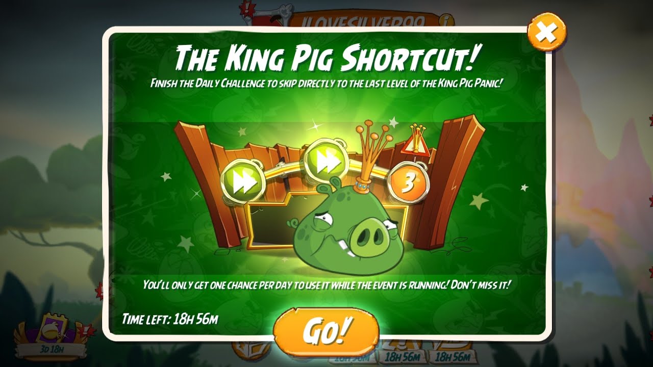 Angry Birds 2 King Pig Panic Shortcut Level - YouTube