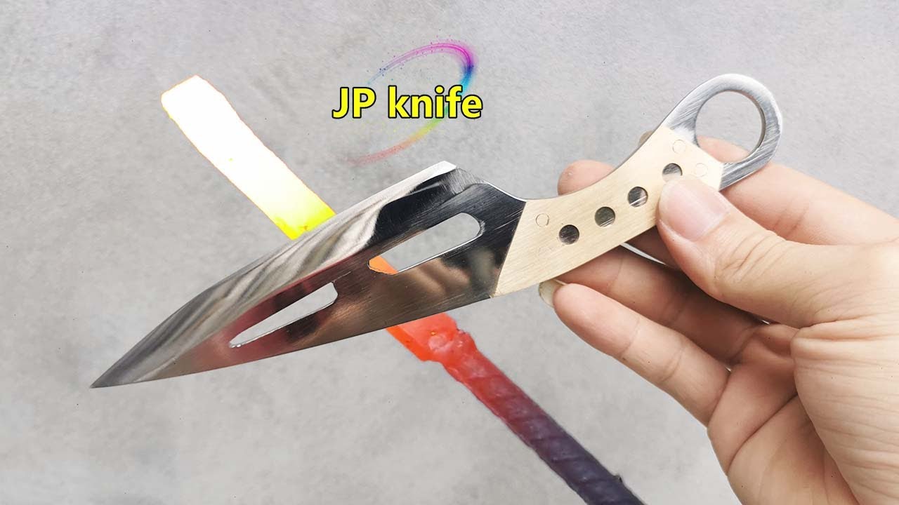 Flying knife shape kitchen knife made from scrap iron - YouTube