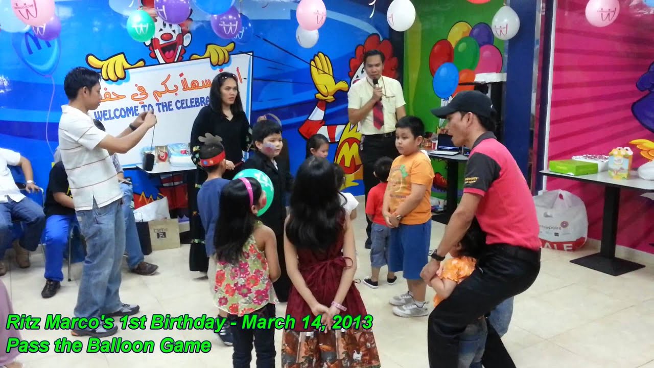 Pass The Balloon - Ritz Marco's Bday - Parlor Game - YouTube