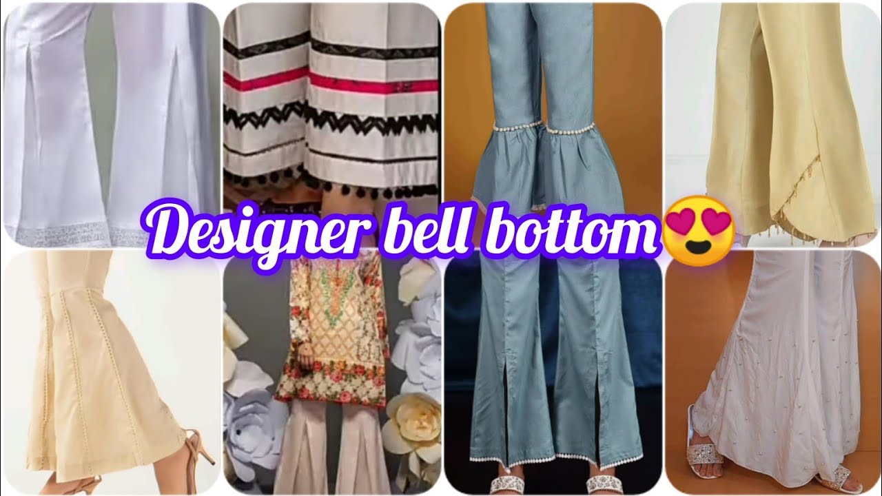 Designer bell bottom😍| wide legged trousers| bell bottom trousers - YouTube