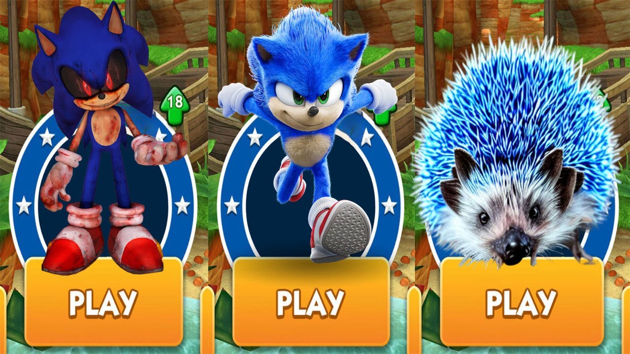 Sonic Dash vs Real Sonic Blue Hedgehog Run - Movie Sonic vs Sonic.exe ...